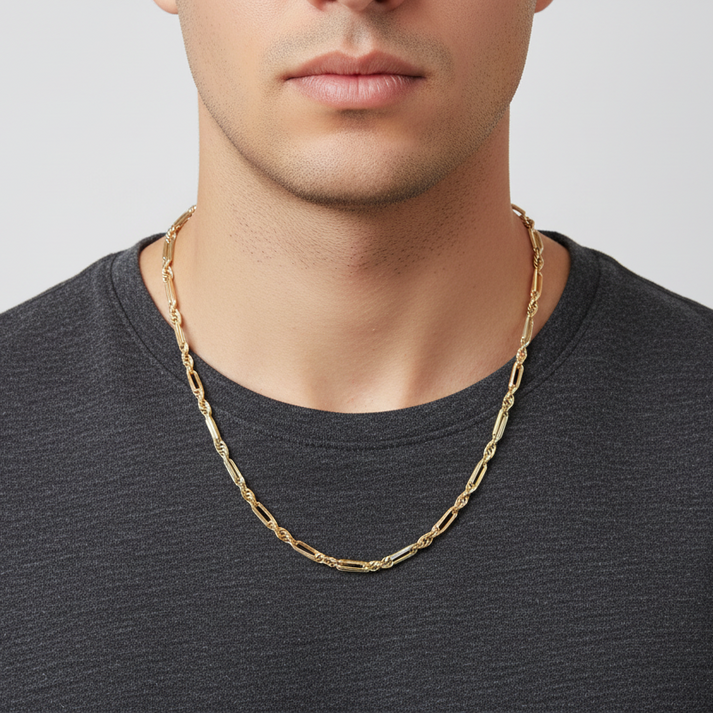 14K Tri Color Gold 26" Figarope Chain – iPawniShop